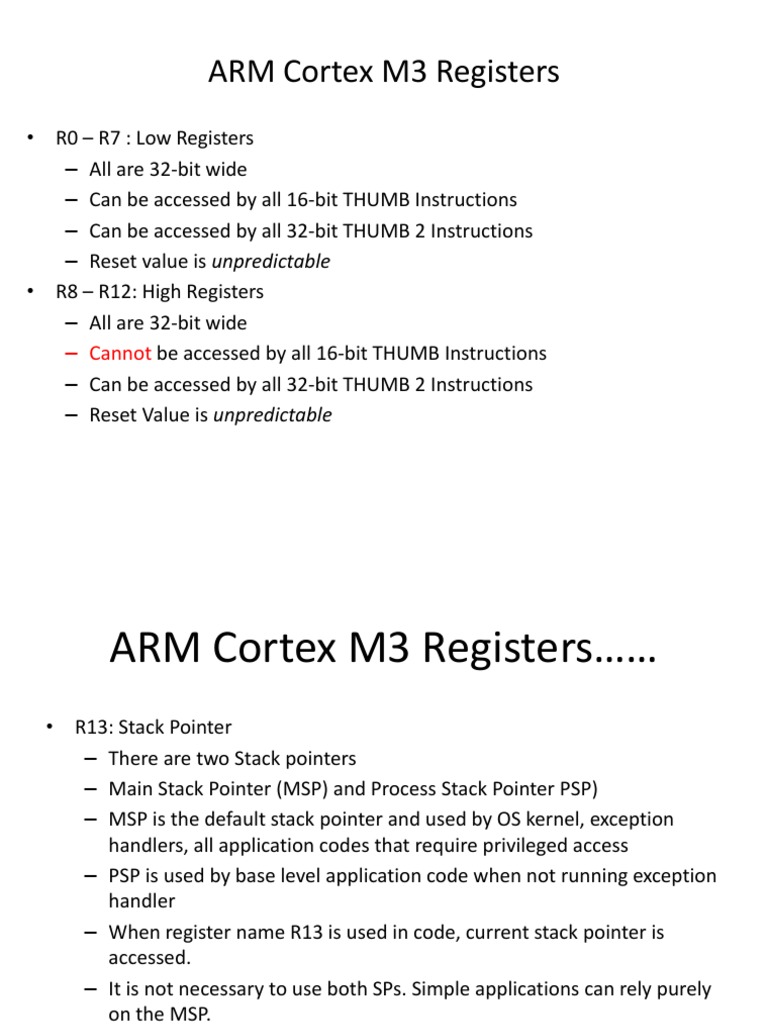 ARM Cortex M3 Registers | Download Free PDF | Arm Architecture ...