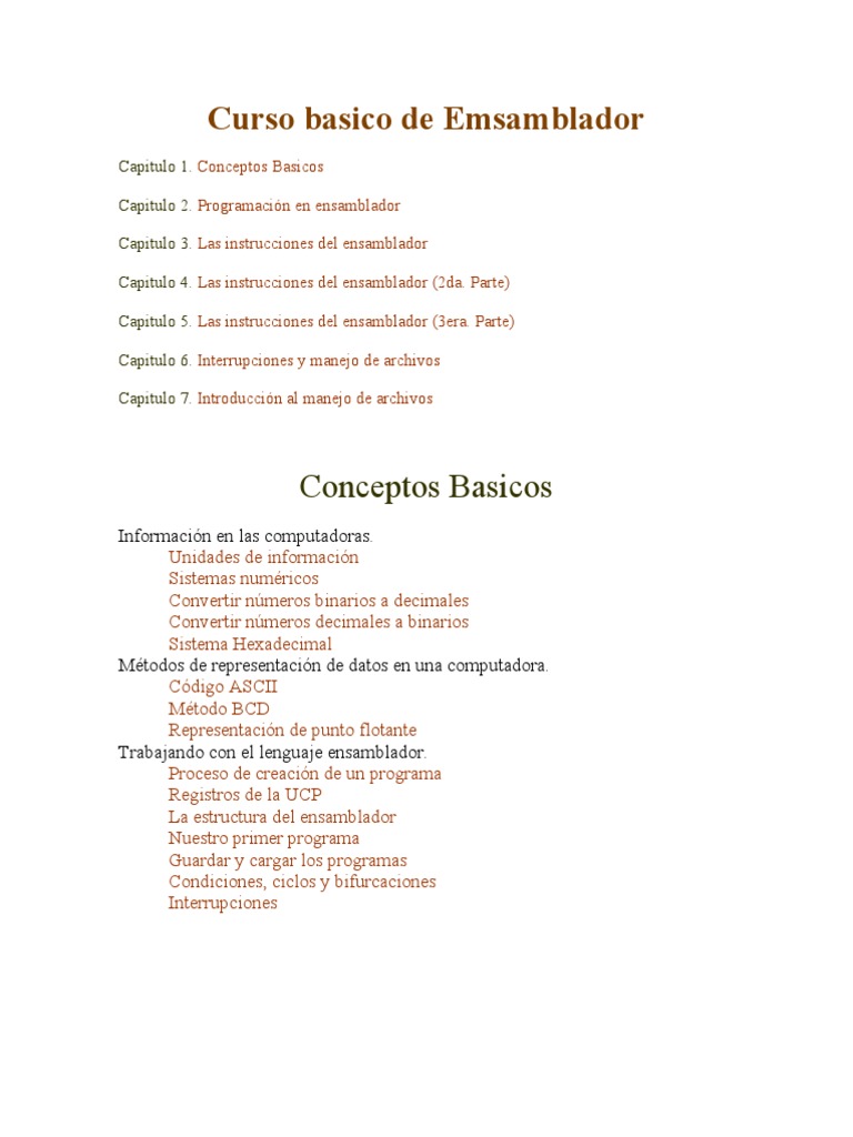 Assembler Tutorial Basico | PDF | Lenguaje ensamblador | Programa de computadora