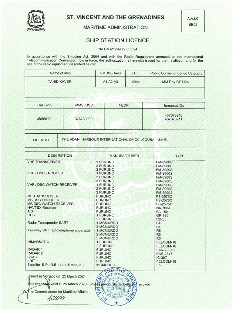 Ship Station Licence | PDF