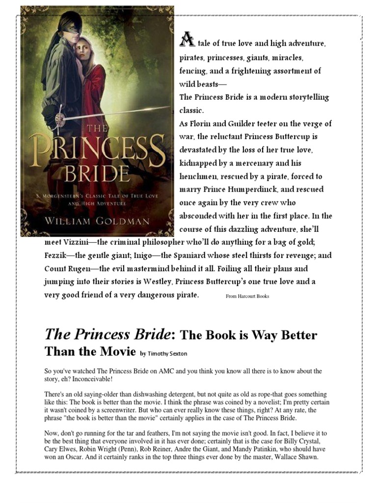 The Princess Bride: A Tale of Adventure | PDF | Cinema | Leisure