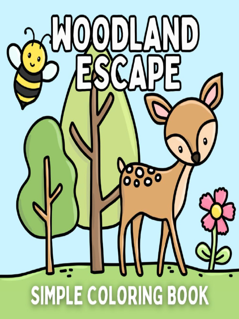 WOODLAND ESCAPE Simple Coloring Book | PDF