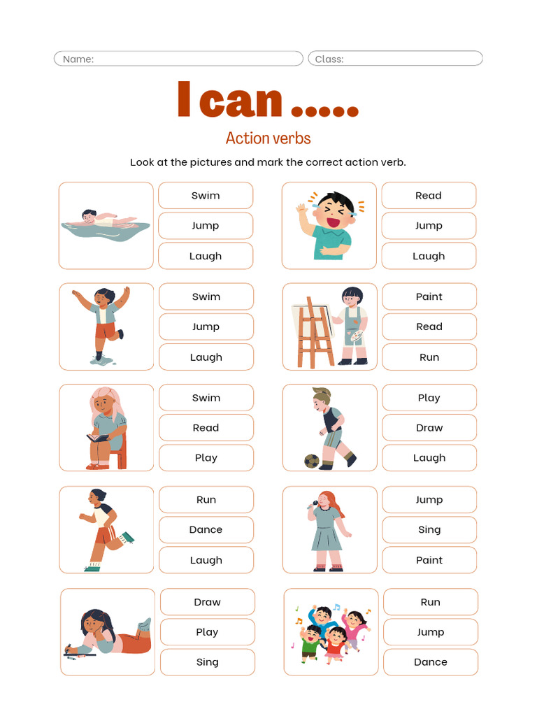 Worksheet 1 - Vocabulary I Can | PDF