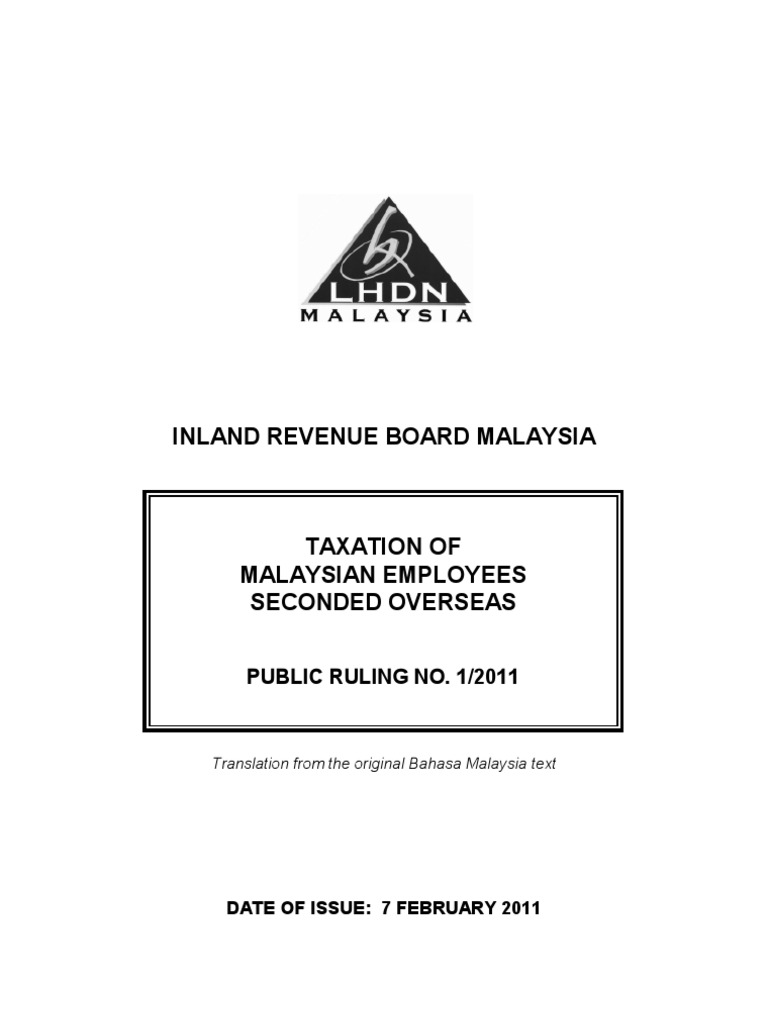 Inland Revenue Board Malaysia: Public Ruling No. 1/2011 | PDF ...