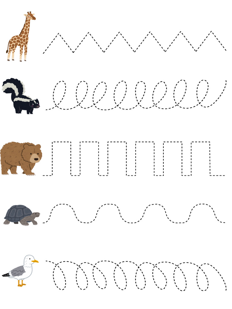Animal Tracing Activity Worksheet | PDF
