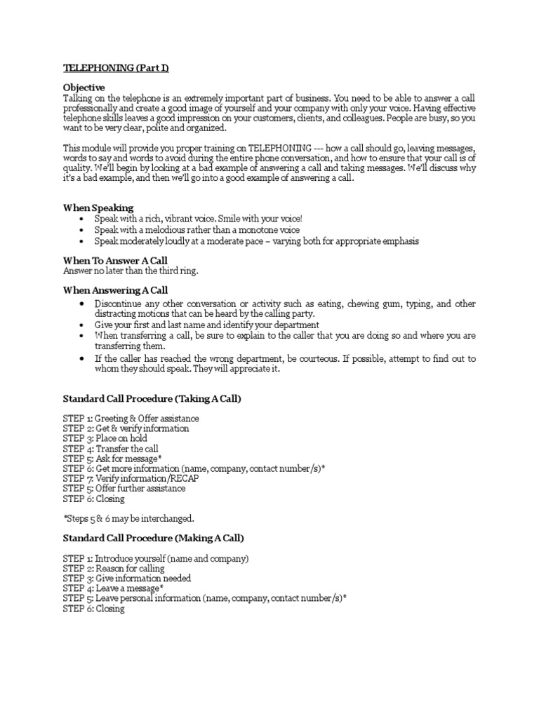 Telephoning in Business English | PDF | Telephone