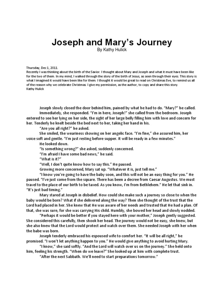 Joseph and Mary's Journey | PDF | Saint Joseph | Mary, Mother Of Jesus