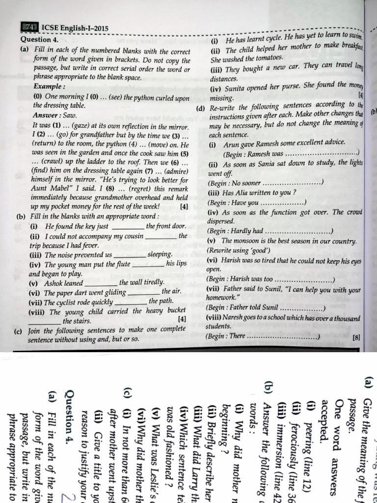 2015 - 2025 Q5 English Language 2022 and 2021 Missing | PDF