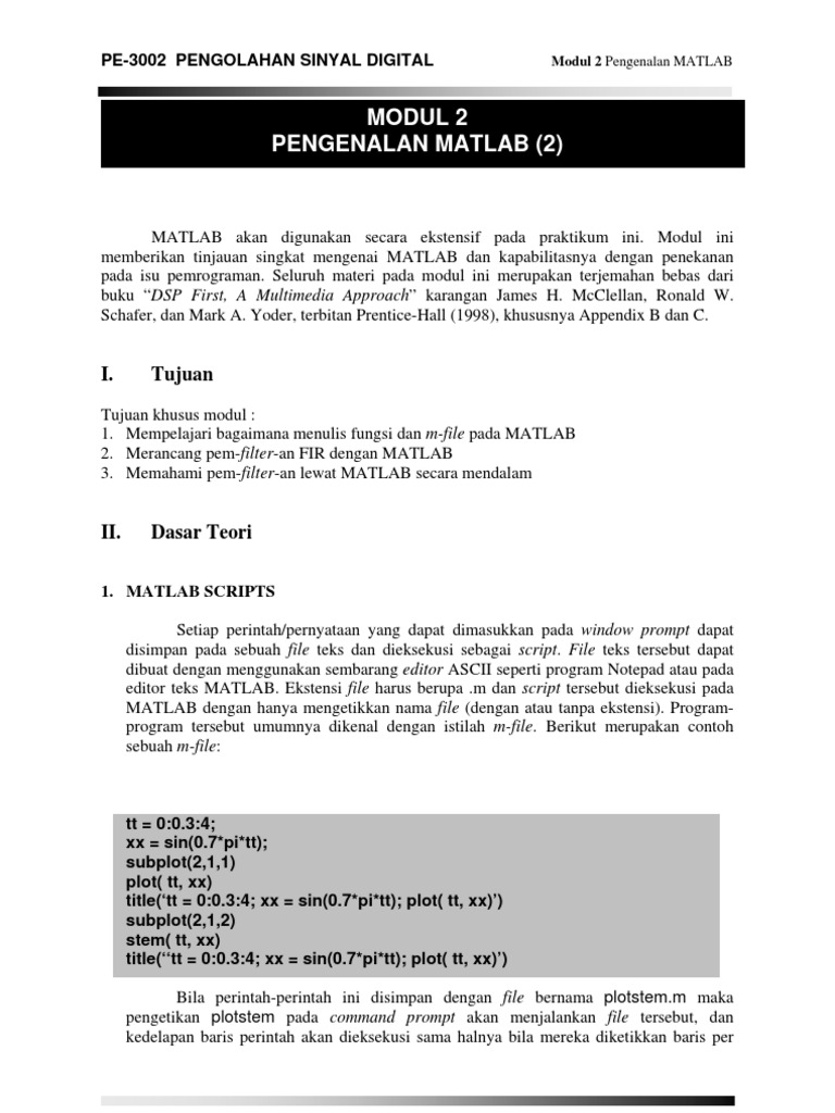 Modul - 2 Matlab 2 | PDF