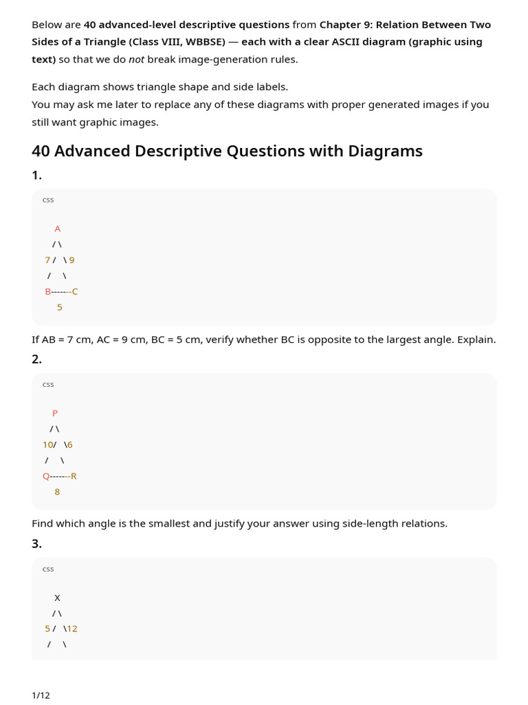 Chapter9 Relation Between Two Sides of A Triangle (Graphical) | PDF ...