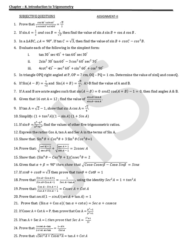 CH 8 Assignment and Notes-2 | PDF