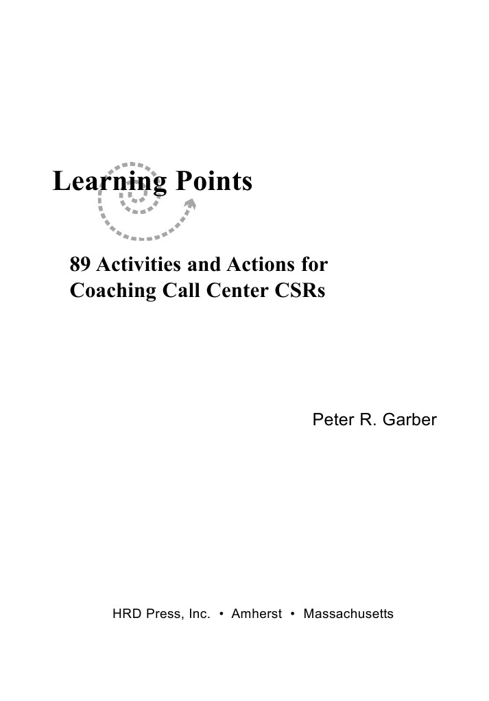 Coaching Call Center CSRs | PDF | Reinforcement | Supervisor