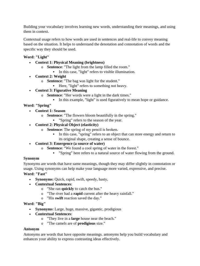 Vocabulory Building | PDF | Semantics | Vocabulary