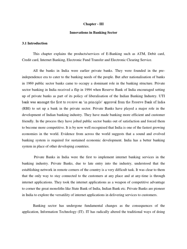 Innovation In Banking Sector Pdf Cheque Debit Card