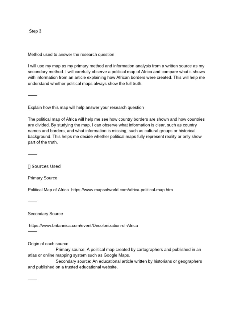 Step 3 - Methods & Sources | PDF