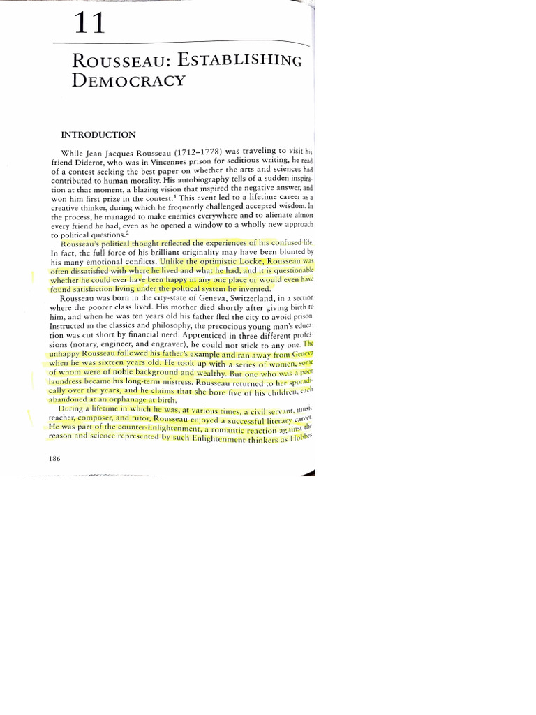 Rousseau's Political Philosophy | PDF