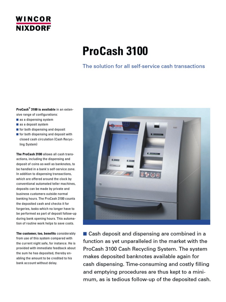 Procash 3100: The Solution For All Self-Service Cash Transactions | PDF ...