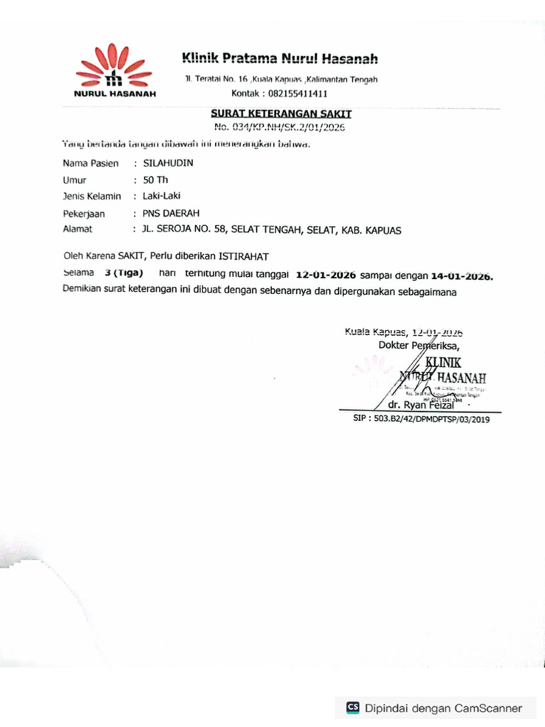 Surat Ijin (Sakit) SD 14 Januari 2026 | PDF