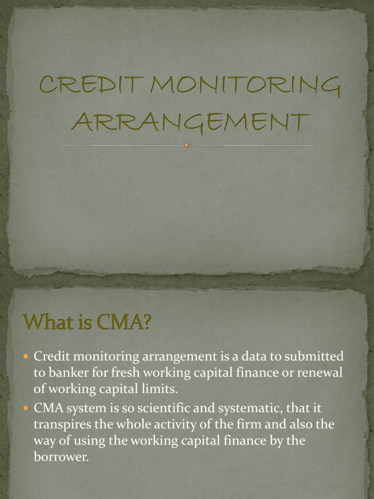 Credit Monitoring Arrangement Overview | PDF | Loans | Banks