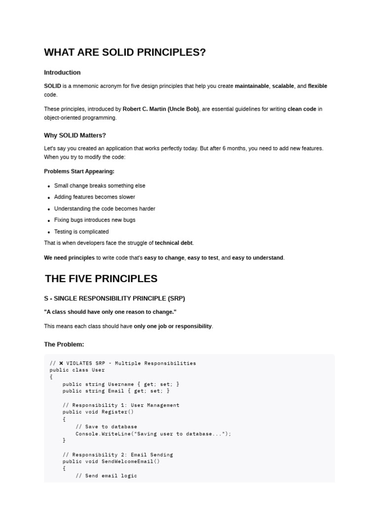 SOLID Principles Using CSharp | PDF