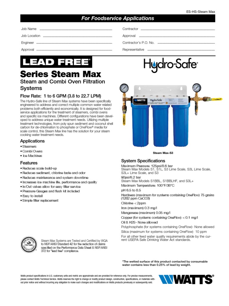 Hydro-Safe Steam Max | PDF | Water Purification | Water
