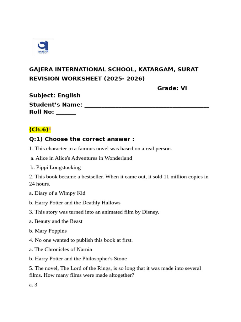 STD 6-English Literature - Docx 20260226 130935 0000 | PDF
