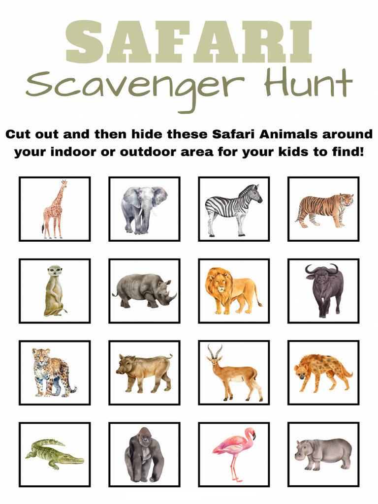 Safari Scavenger Hunt 2 | PDF
