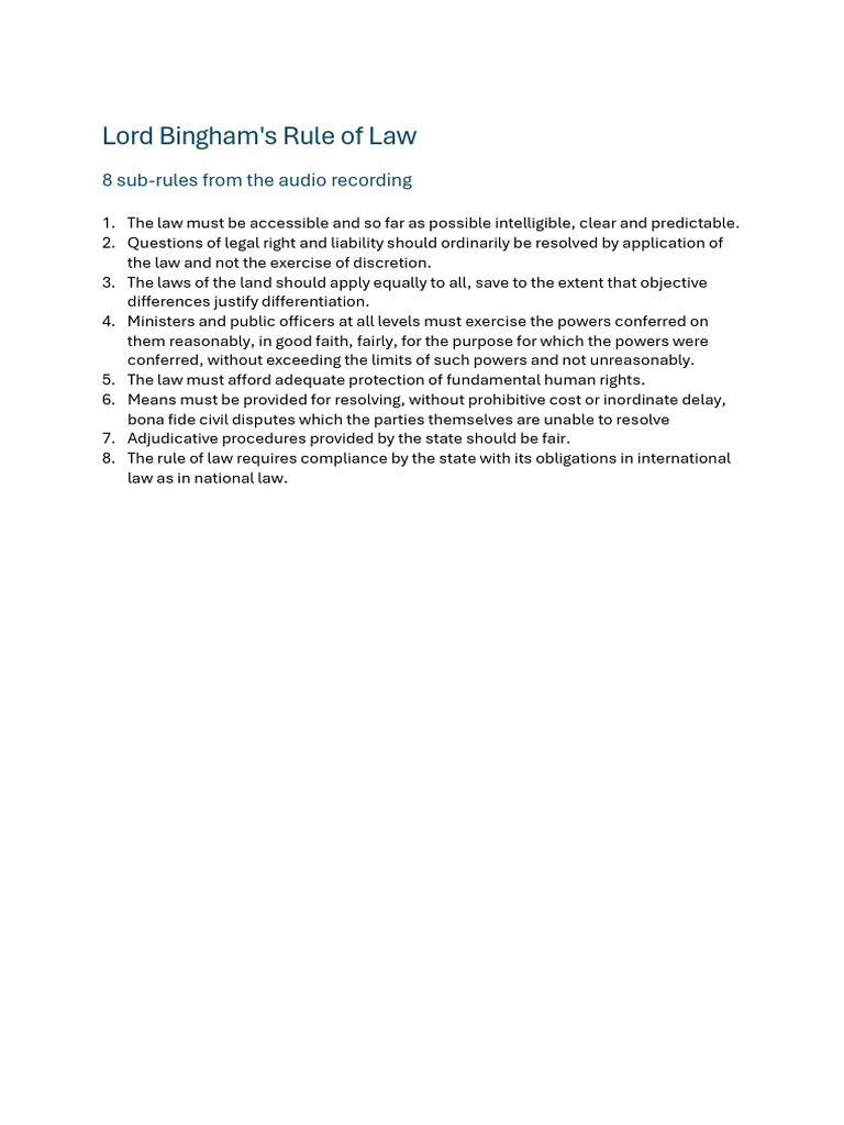 Eight Sub Rules | PDF