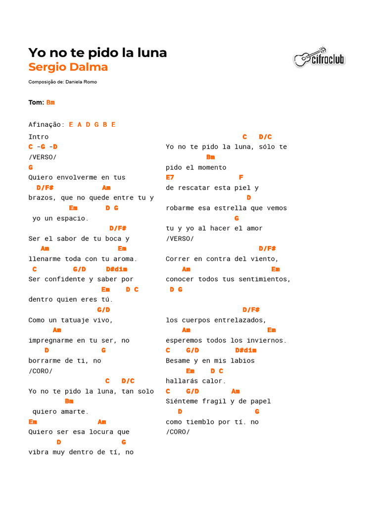 Cifra Club - Sergio Dalma - Yo No Te Pido La Luna Document | PDF