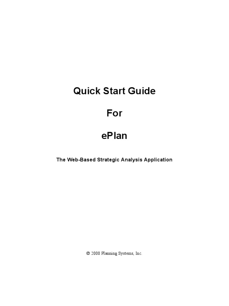 Quick Start Guide For Eplan: The Web-Based Strategic Analysis ...