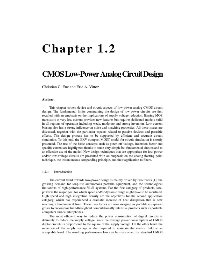 CMOS Low-Power Analog Circuit Design | PDF