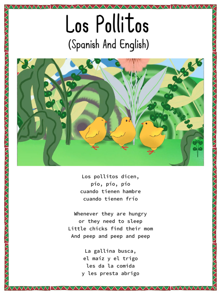 Spanish and English: Los Pollitos | PDF