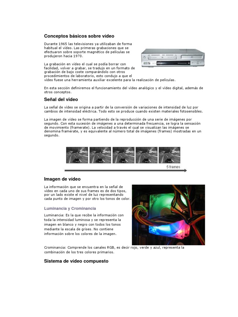 Conceptos Básicos Sobre Vídeo | PDF | Vídeo | Códec