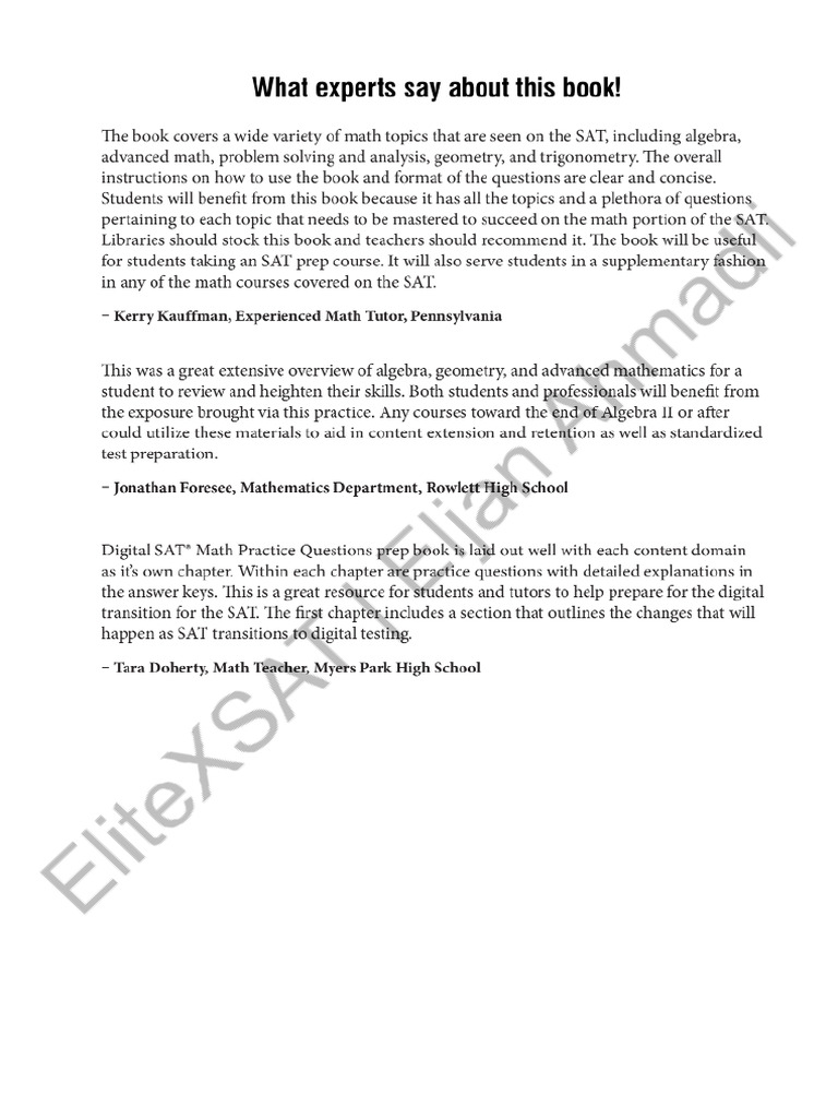 DSAT Math Premium Book @EliteXSAT | PDF