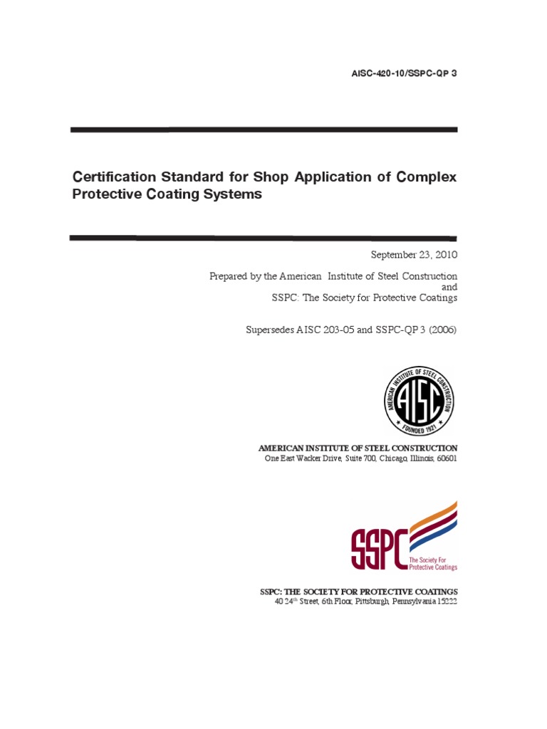 Certification Standard For Shop Application of Complex Protective ...