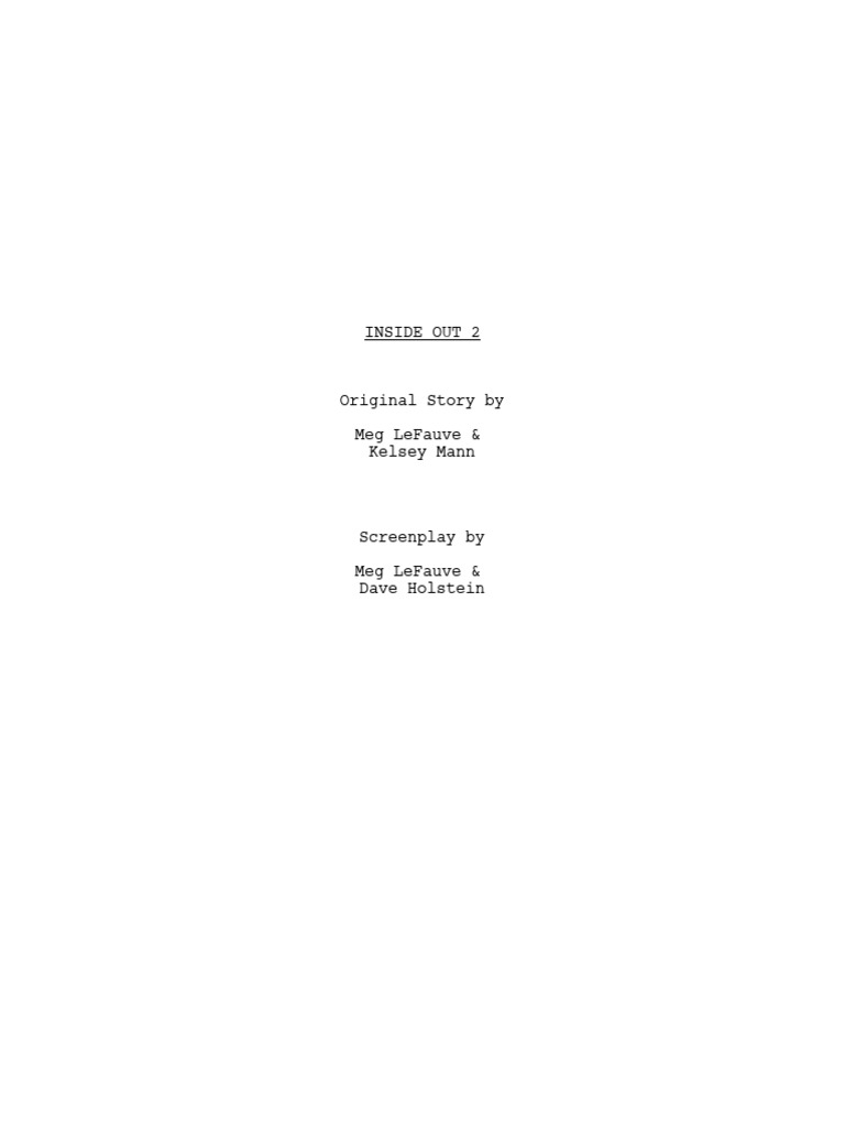 Inside Out 2 Script | PDF