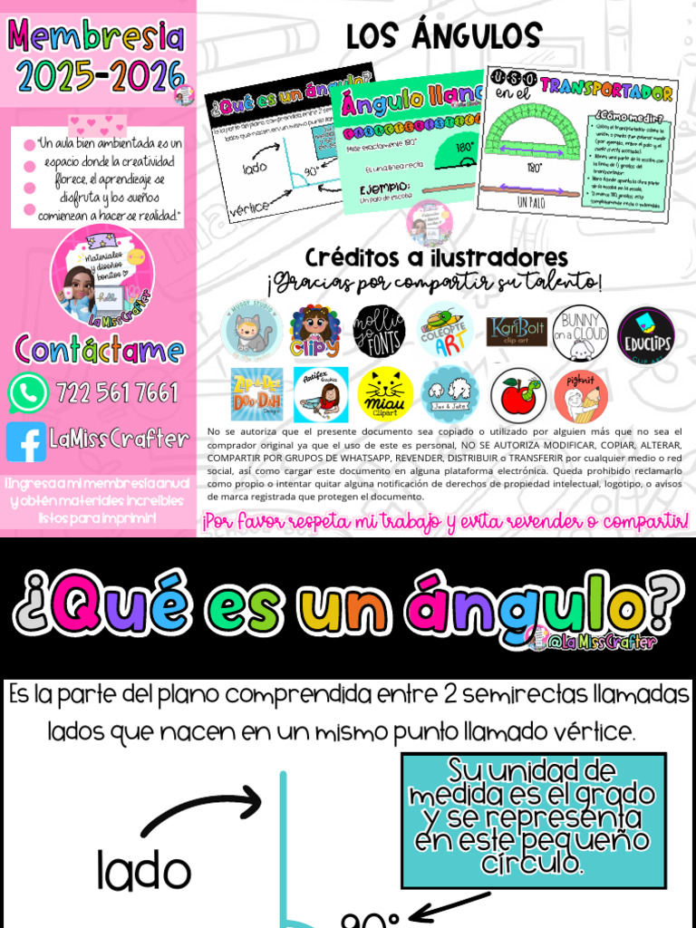 LOS ÁNGULOS - LaMissCrafter.pdf Versión 1 | PDF | Ángulo | Medida ...