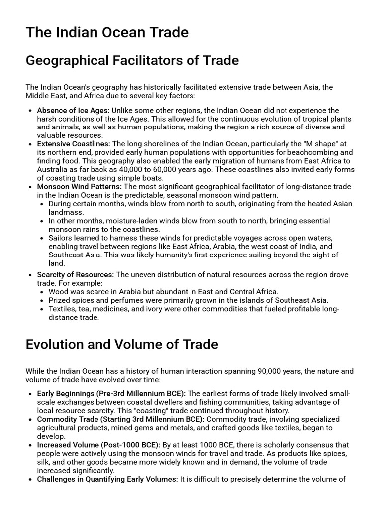 IndianOceanhistoricaltrade StudyGuide | PDF | Trade | Indian Ocean