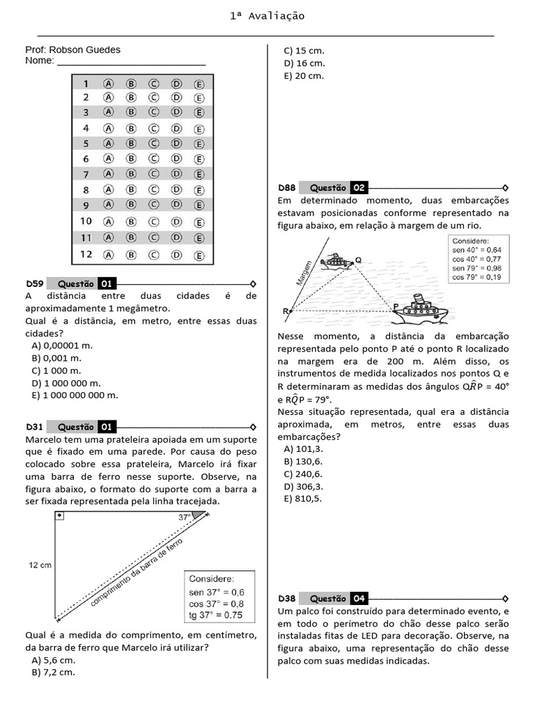 1ªA.D-2025-(3ªserie-EM)-(BPWarles) | PDF | Metro