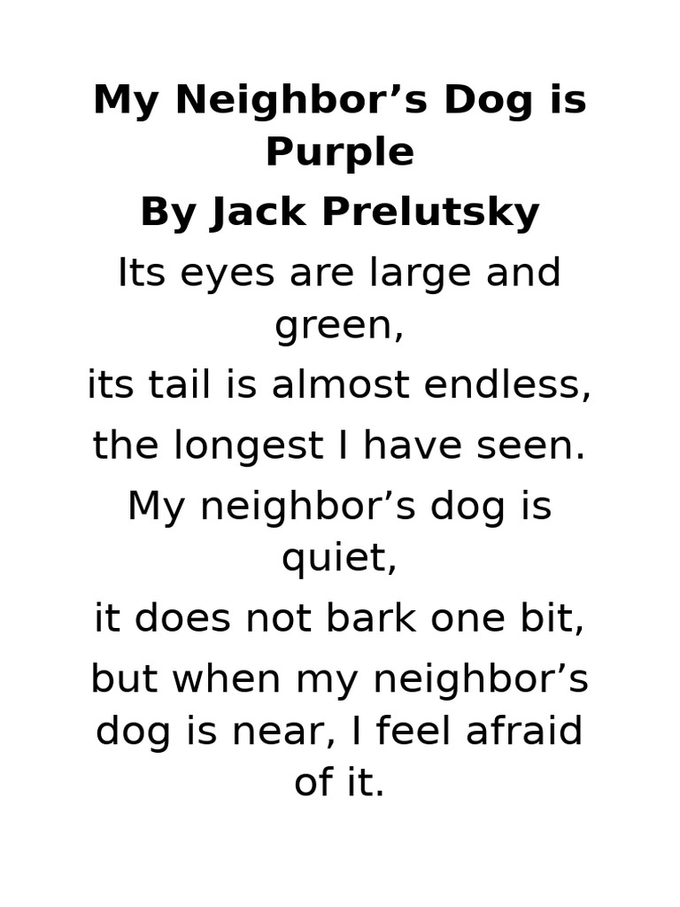 My Neighbours Dog Is Purple | PDF
