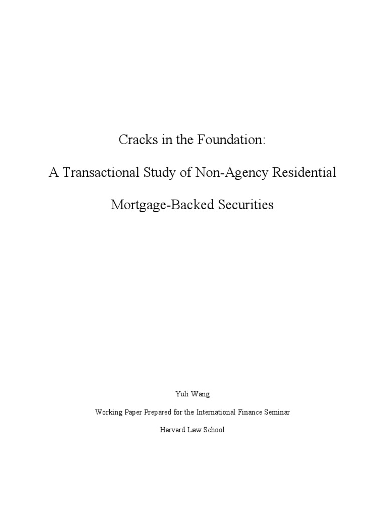 RMBS Harvard Study | PDF | Securitization | Mortgage Backed Security