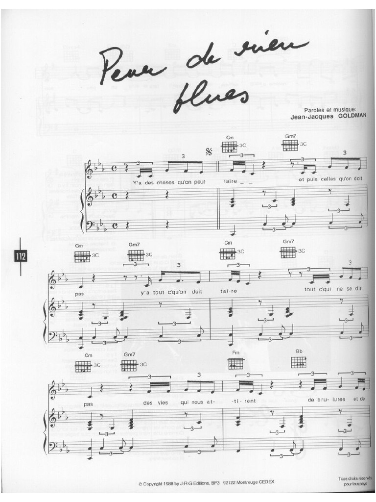 Partition - Peur de Rien Blues | PDF