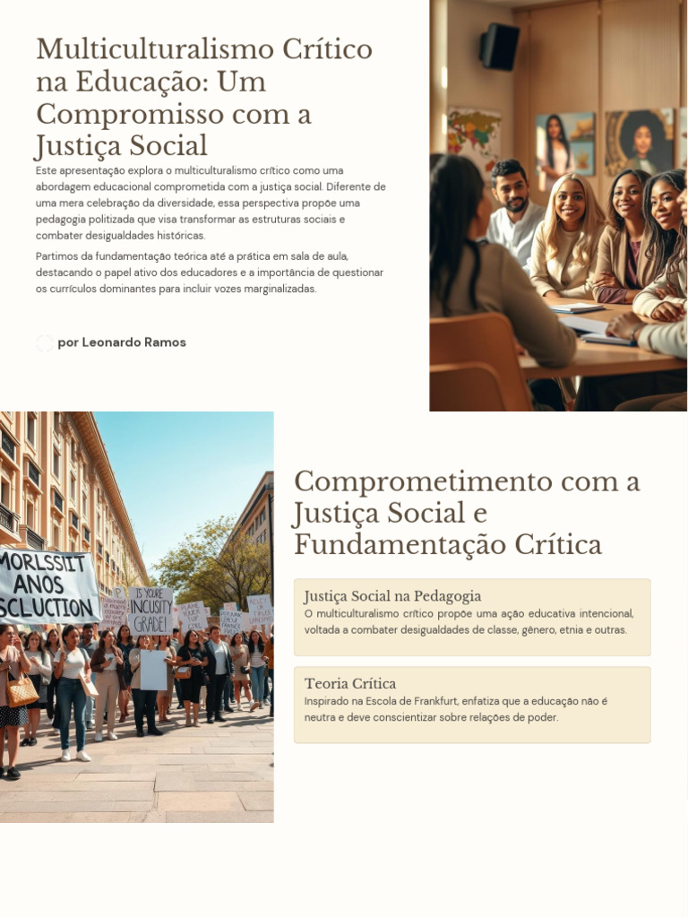 Multiculturalismo Critico Na Educacao Um Compromisso Com a Justica ...