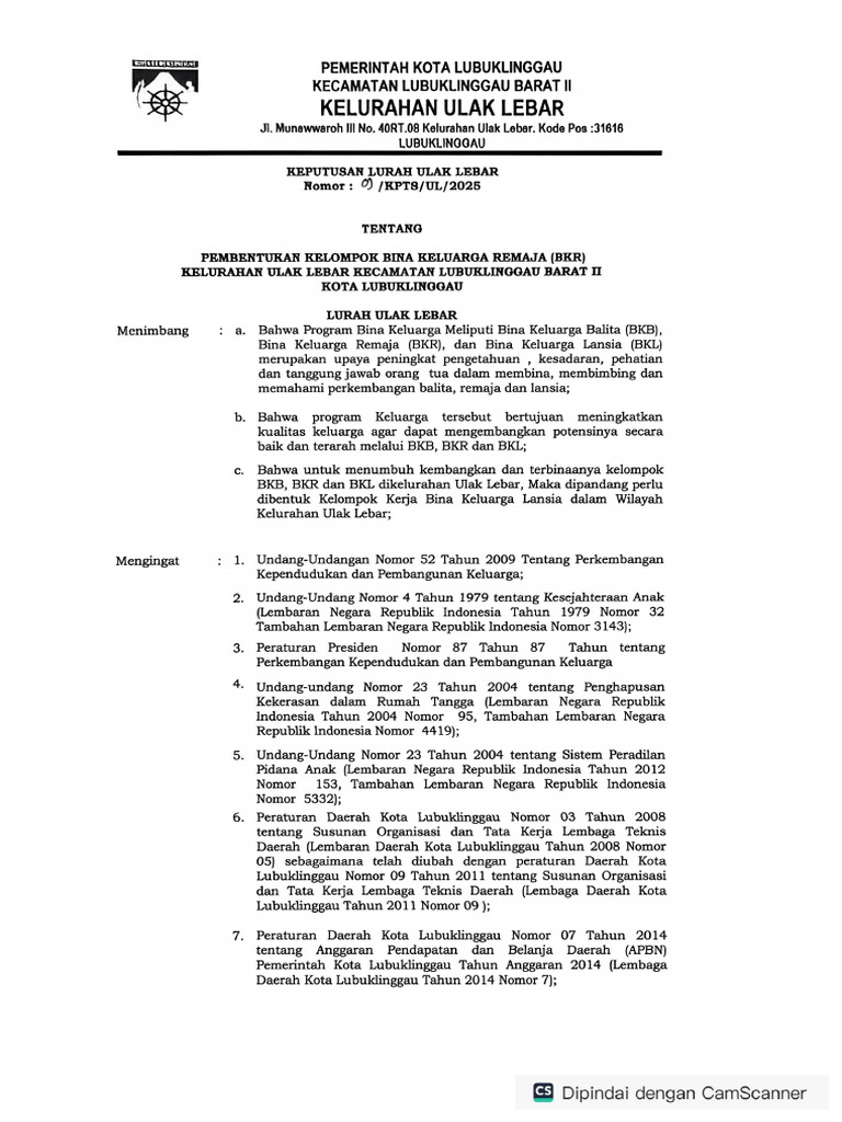 SK BKR 2025 Ulak Lebar | PDF