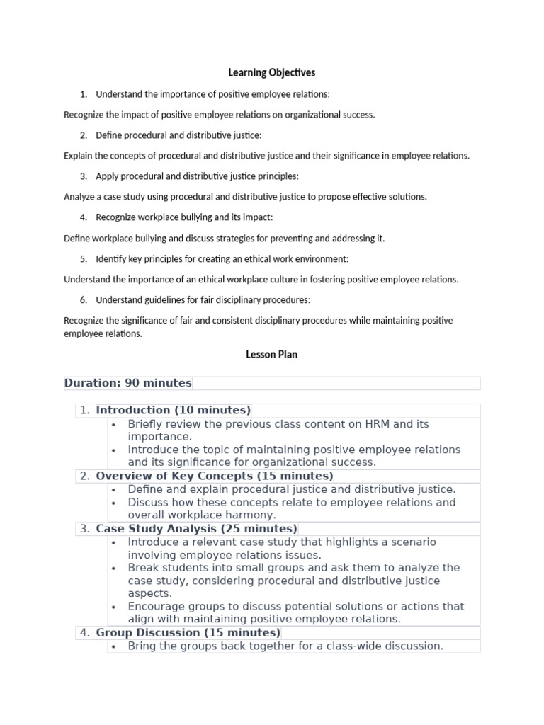 Lesson Plan HRM Updated | PDF | Justice | Crime & Violence