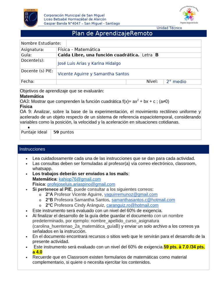 MATEMÃ_TICA_Y_FÃ_SICA_2_DE_APOYO_G._B.do | PDF | Ecuaciones | Aceleración