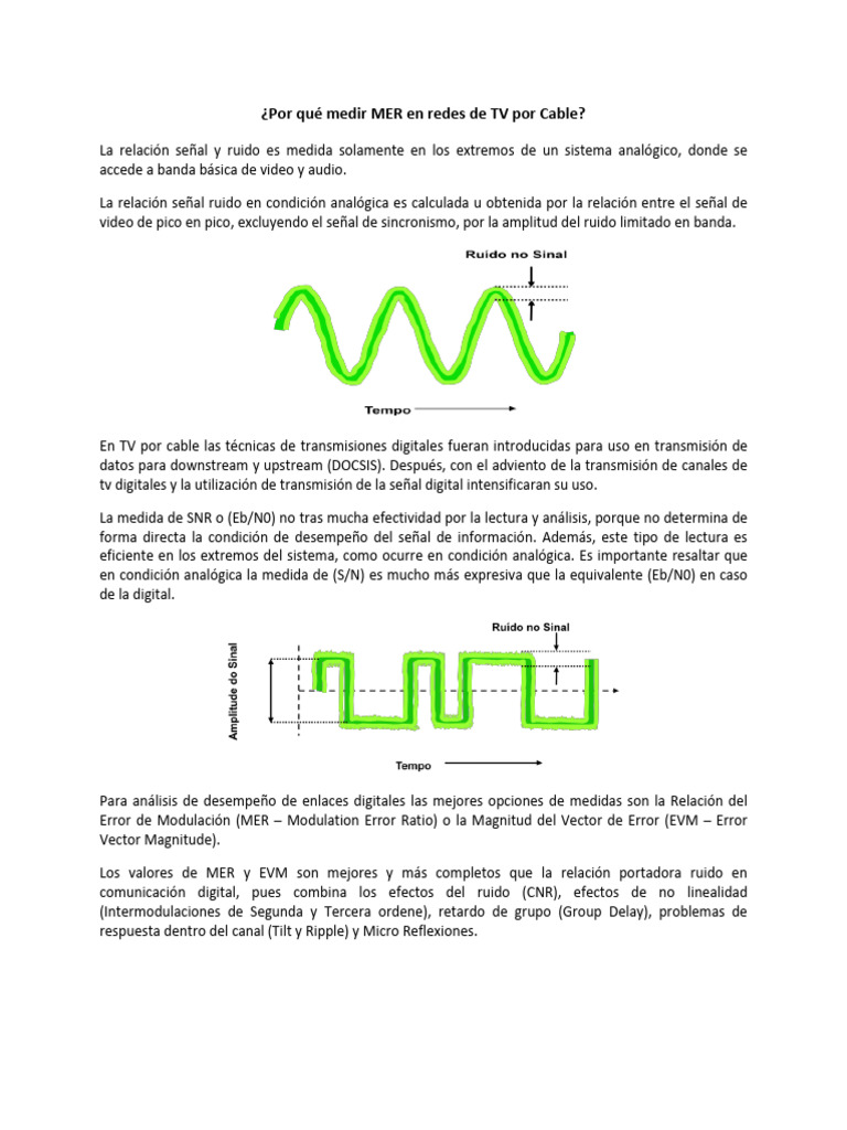 51229-Por Qué Medir MER en Redes de TV Por Cable | PDF | Señal analoga ...