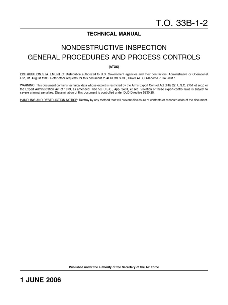 NDI Procedures in T.O. 33B-1-2 | PDF | Personal Protective Equipment ...