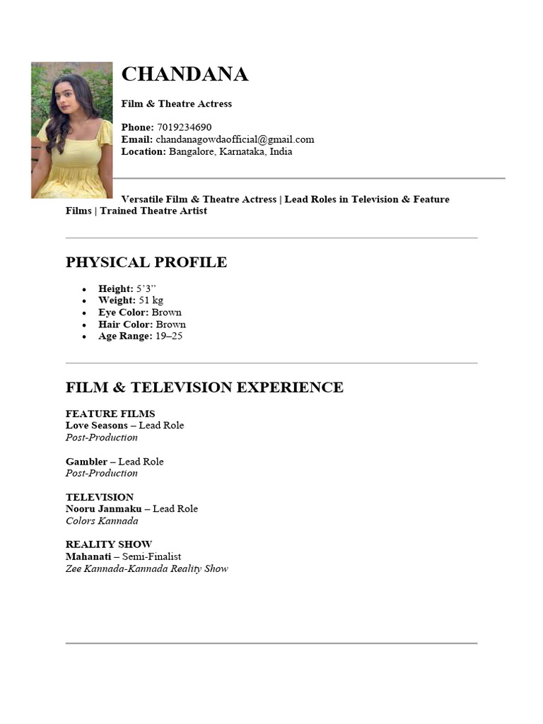 CHANDANA Act Resume | PDF