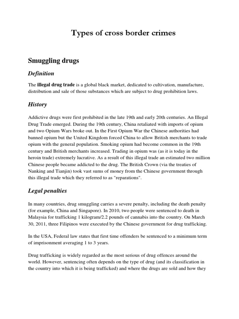 Types of Cross-Border Crimes Explained | PDF | Illegal Drug Trade ...