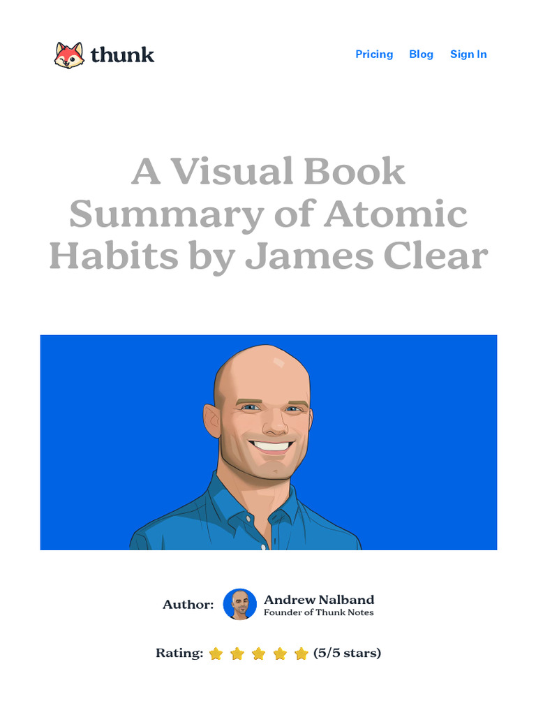 A Visual Book Summary of Atomic Habits by James Clear | PDF | Habits